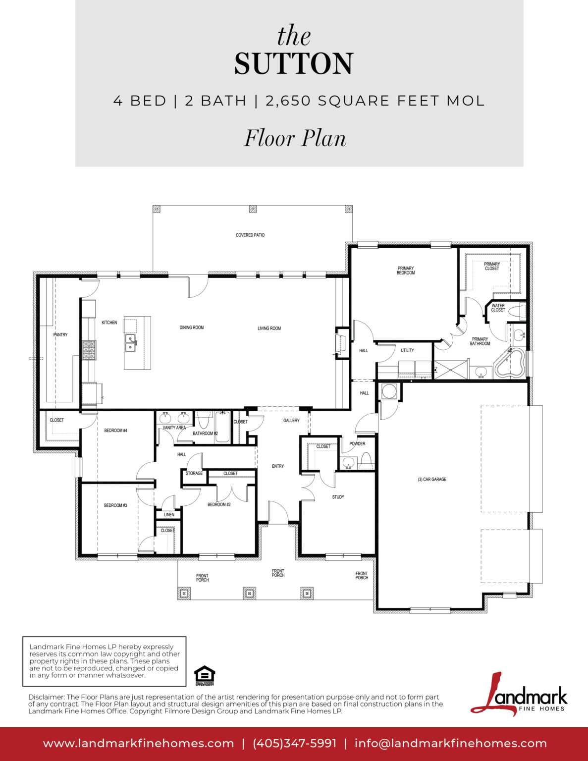 Sutton floor Plan in the Oklahoma City metro area